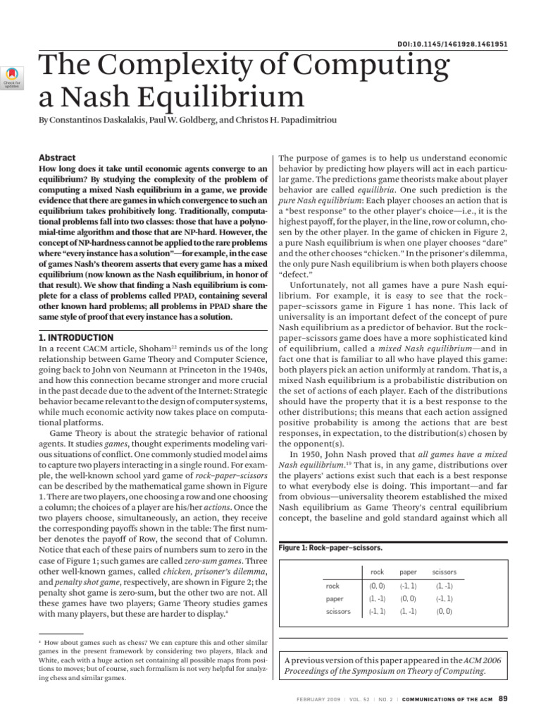 The Complexity of Computing | PDF | Game Theory | Computational ...