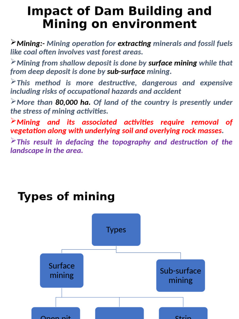 Environmental Impact of Mining and Dams | PDF | Mining | Deforestation