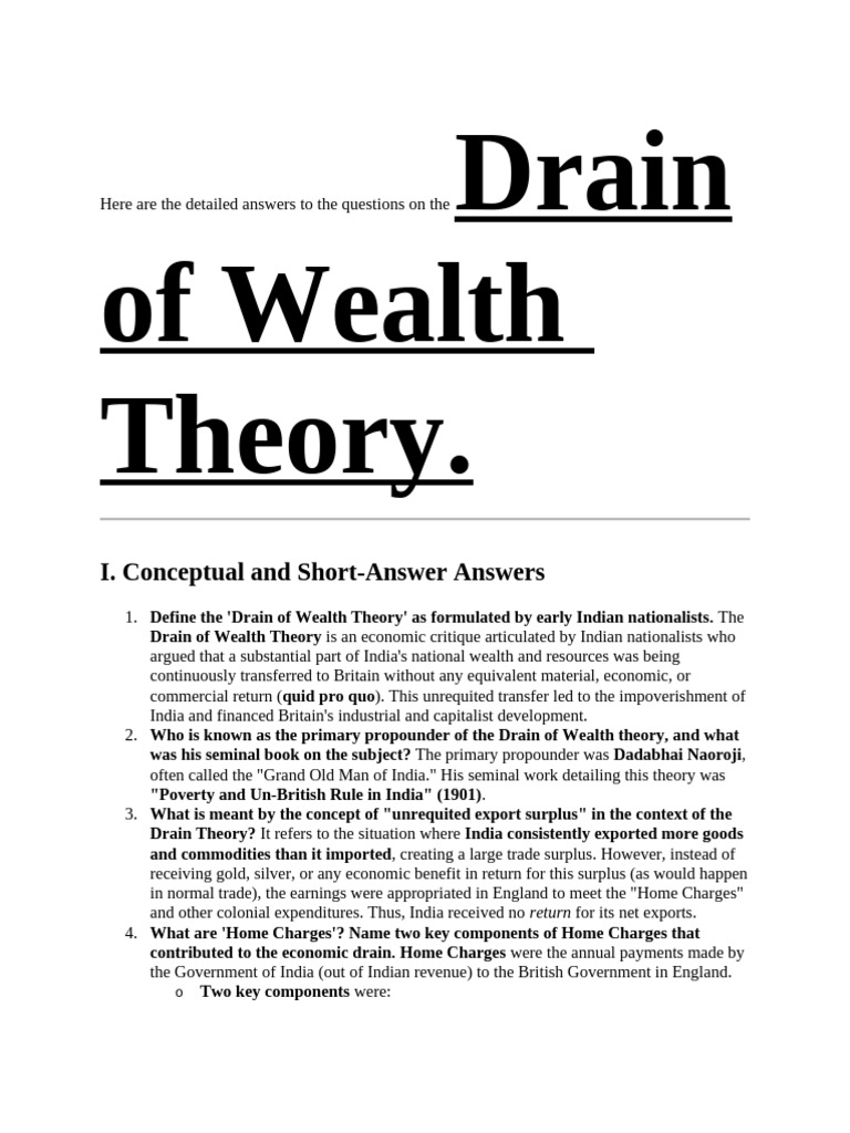 Drain of Wealth Theory Explained | PDF | Economies