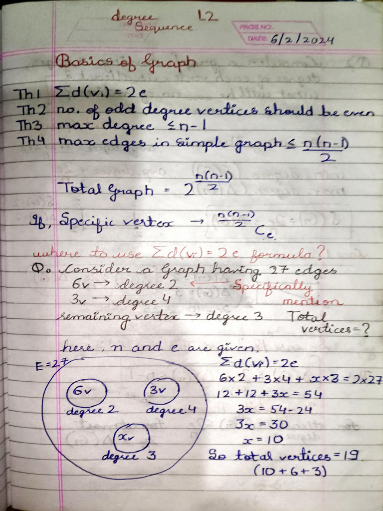 Discrete G L-2,3 Degree Sequence, Types of Graph | PDF | Graph Theory ...