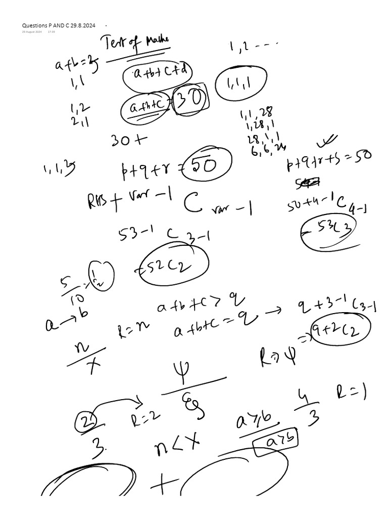 Questions on Permutation and Combination(553) | PDF