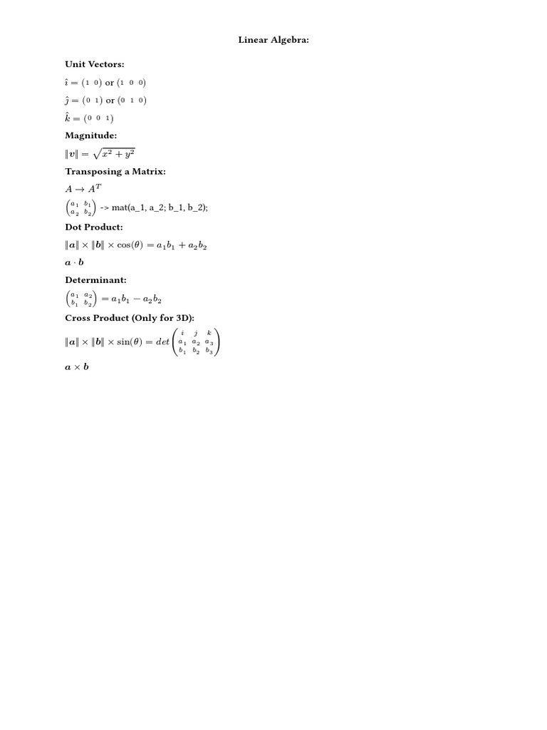 Linear Algebra Concepts and Applications | PDF | Determinant | Derivative