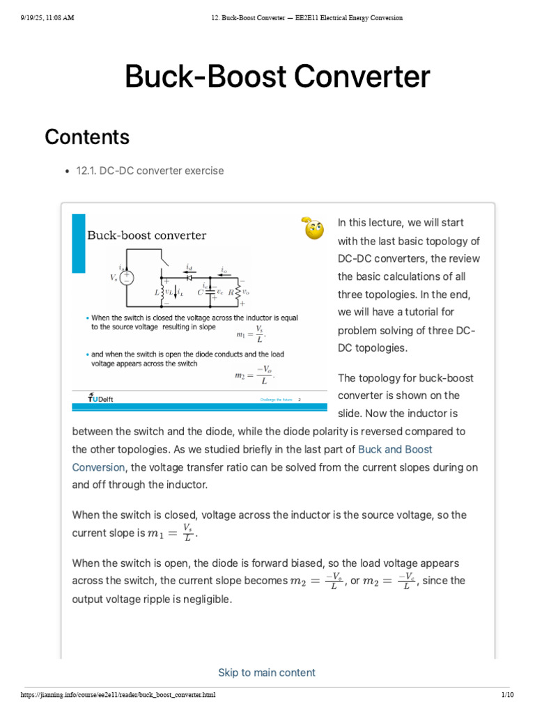 12. Buck-Boost Converter — EE2E11 Electrical Energy Conversion | PDF ...