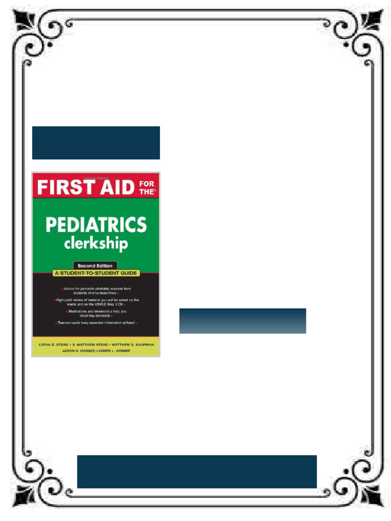 First Aid for the Pediatrics Clerkship First Aid 2nd Edition Latha ...