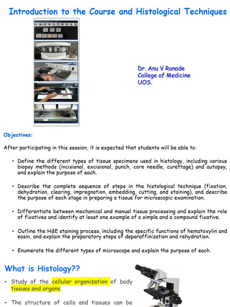 Histology Techniques and Tissue Analysis | PDF | Biopsy | Histology