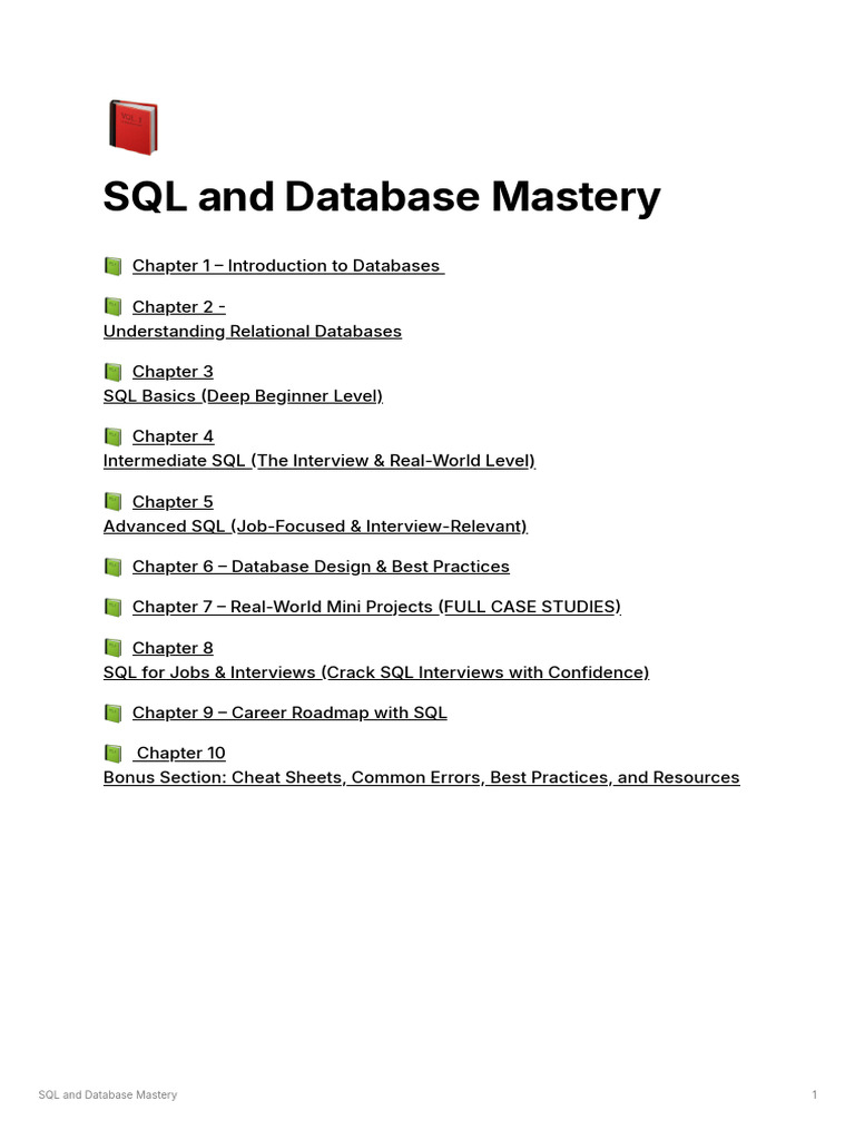SQL and Database Mastery | PDF
