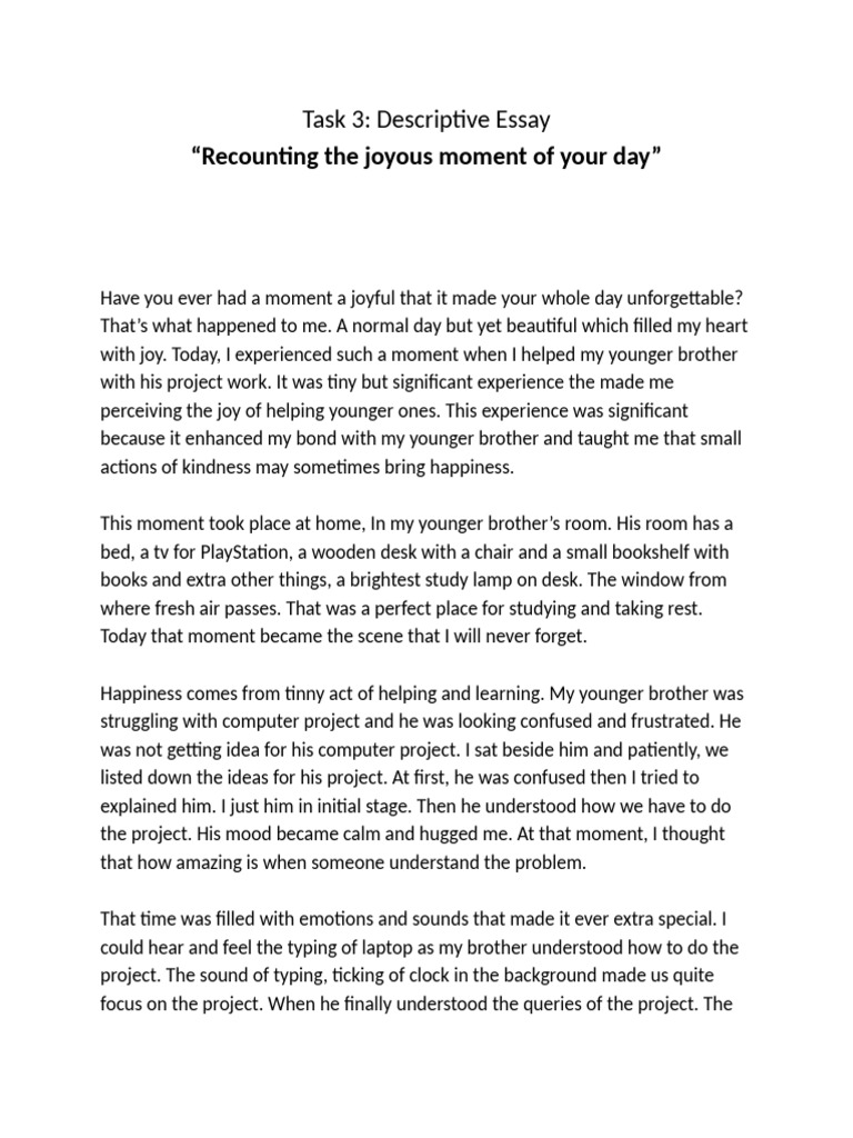 Task 3 Descriptive Essay | PDF