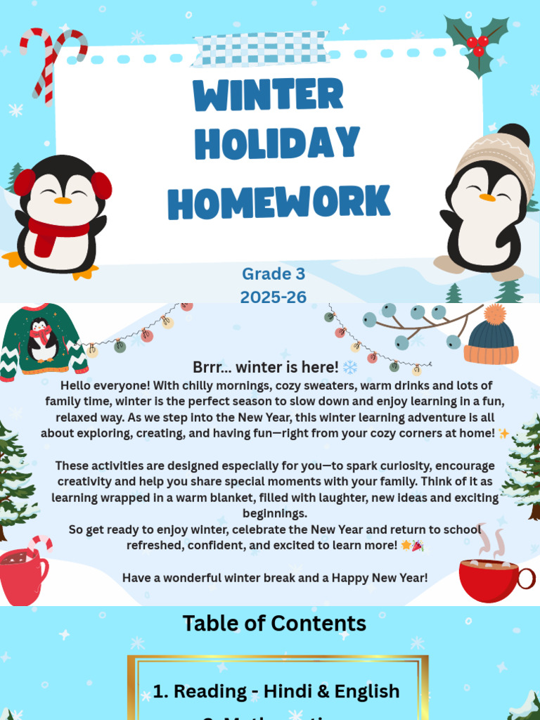 WinterHolidayHomeworkGrade32025-26-2155002 | PDF