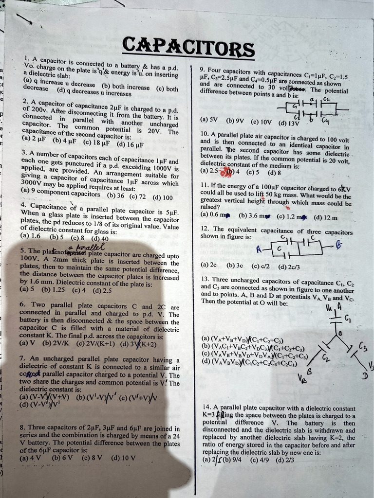 Capacitor Theory and Problem Set | PDF | Capacitor | Capacitance