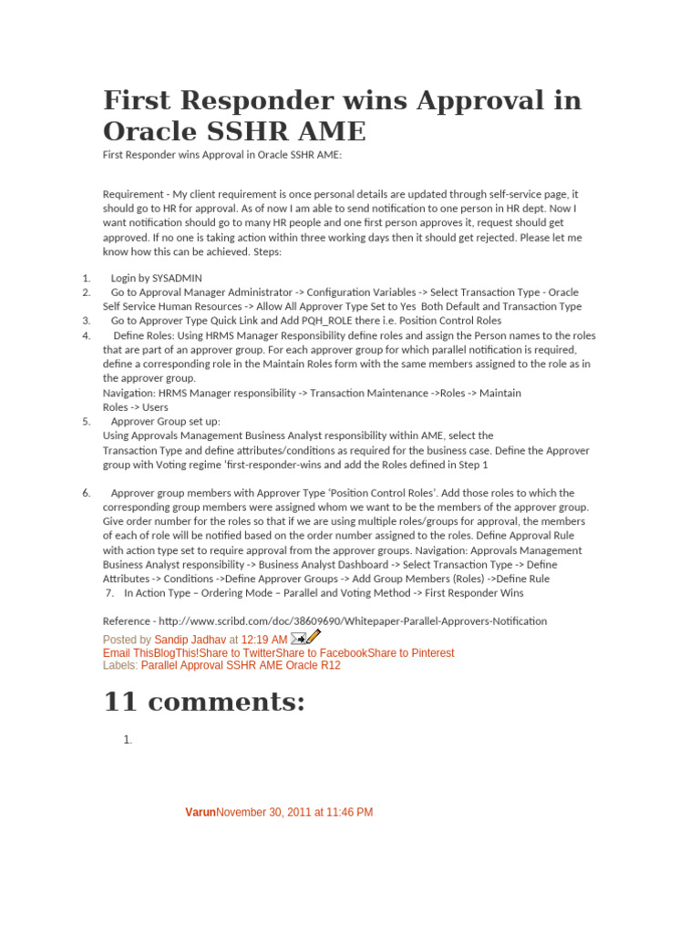 First Responder Wins Approval in Oracle SSHR AME | PDF | Information ...