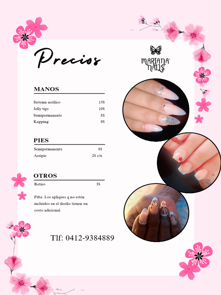 Documento A4 Lista de Precios Spa de Uñas Floral Rosado_20251212_211732_0000 | PDF
