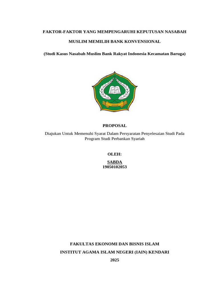 Faktor Keputusan Nasabah Muslim Bank | PDF