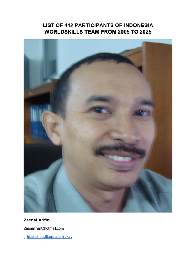 List of Indonesia WorldSkills Team 2005-2025 | PDF | Engineering ...