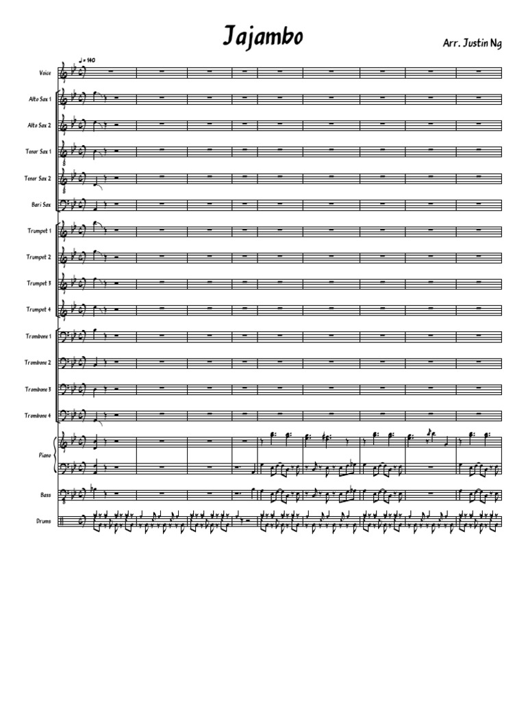 Jajambo Arrangement for Band Instruments | PDF | Aerophones | Musical ...