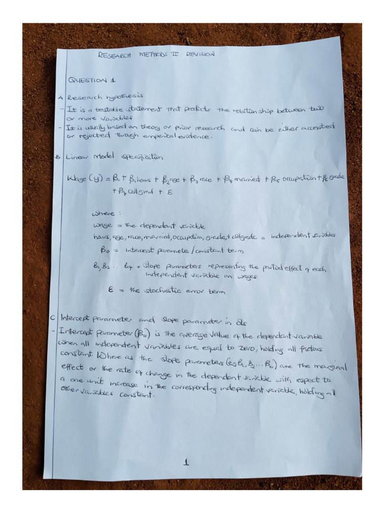 Research Methods Mid Sem Exams Revision November 2025 | PDF