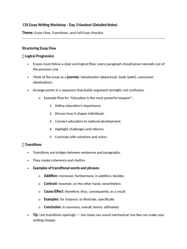 Essay writing handout 3 | PDF | Essays | Argument