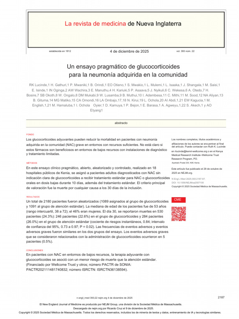 NEJM - actualización | PDF | Unidad de Cuidados Intensivos | Hospital