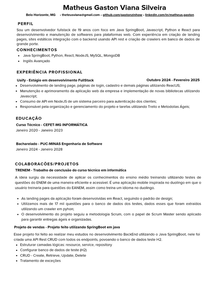 Desenvolvedor Fullstack: Java, React e Python | PDF | Bancos de dados ...