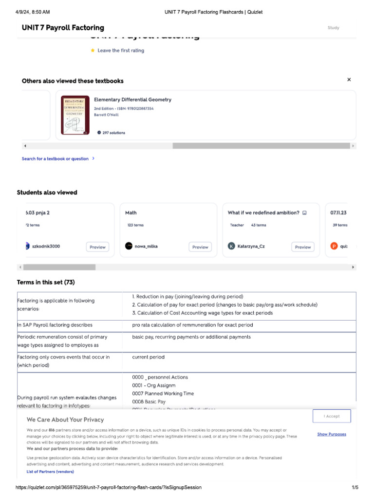 UNIT 7 Payroll Factoring Flashcards - Quizlet | PDF