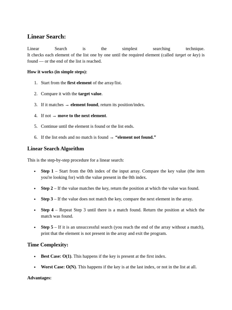 Linear vs Binary Search Explained | PDF | Time Complexity | Algorithms ...