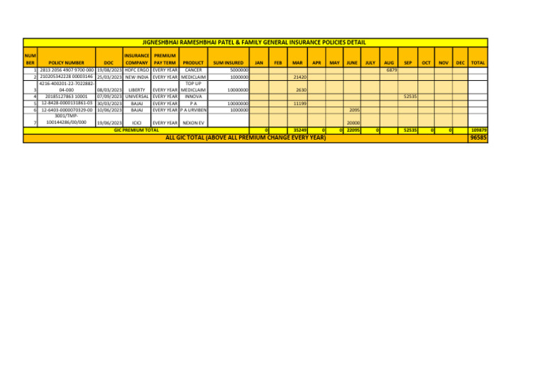General Insurance Policies Overview | PDF