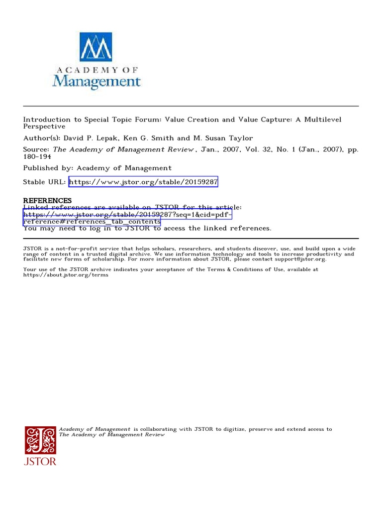 Value Creation and Capture Overview | PDF | Value (Economics ...