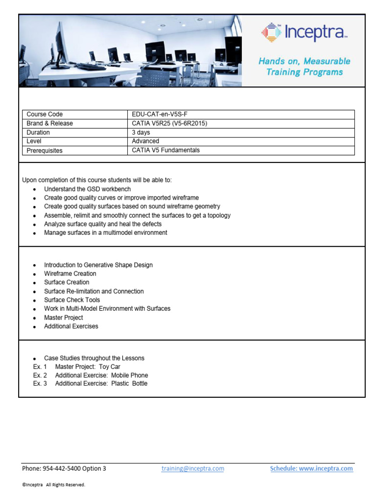 Advanced CATIA V5 Surface Design Course | PDF