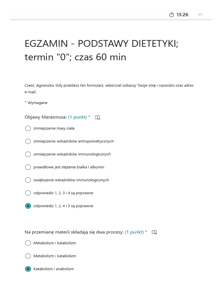 Egzamin - Podstawy Dietetyki | PDF