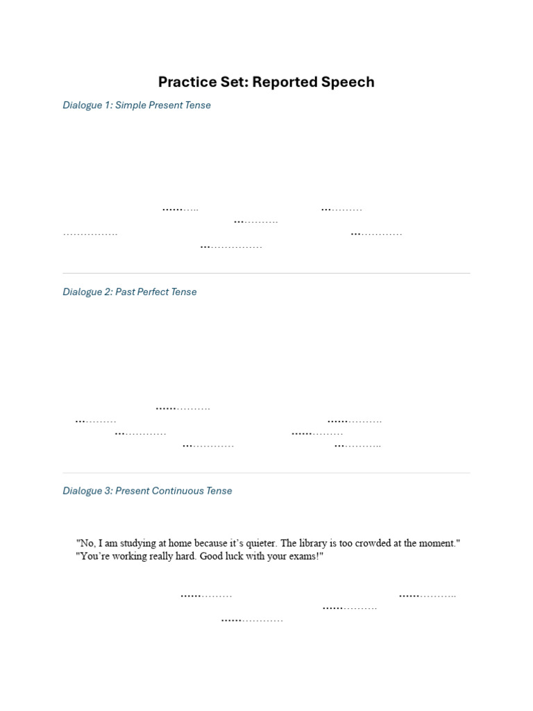 Reported Speech Practice | PDF