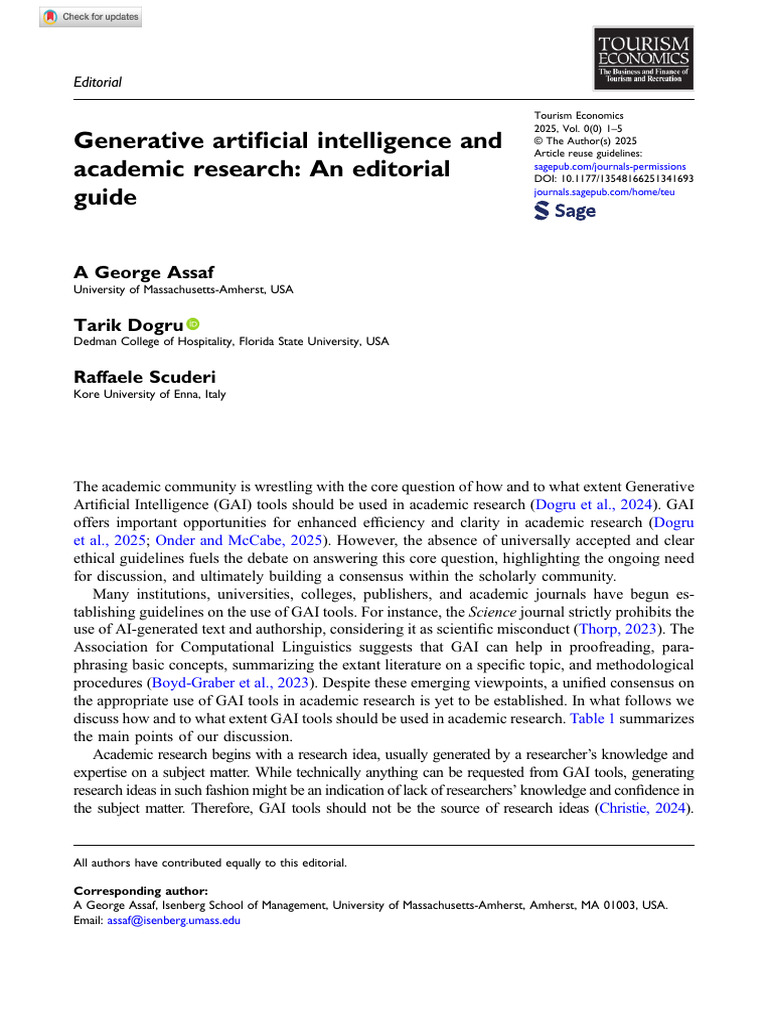 GAI Tools in Academic Research Guidelines | PDF | Scientific Method ...