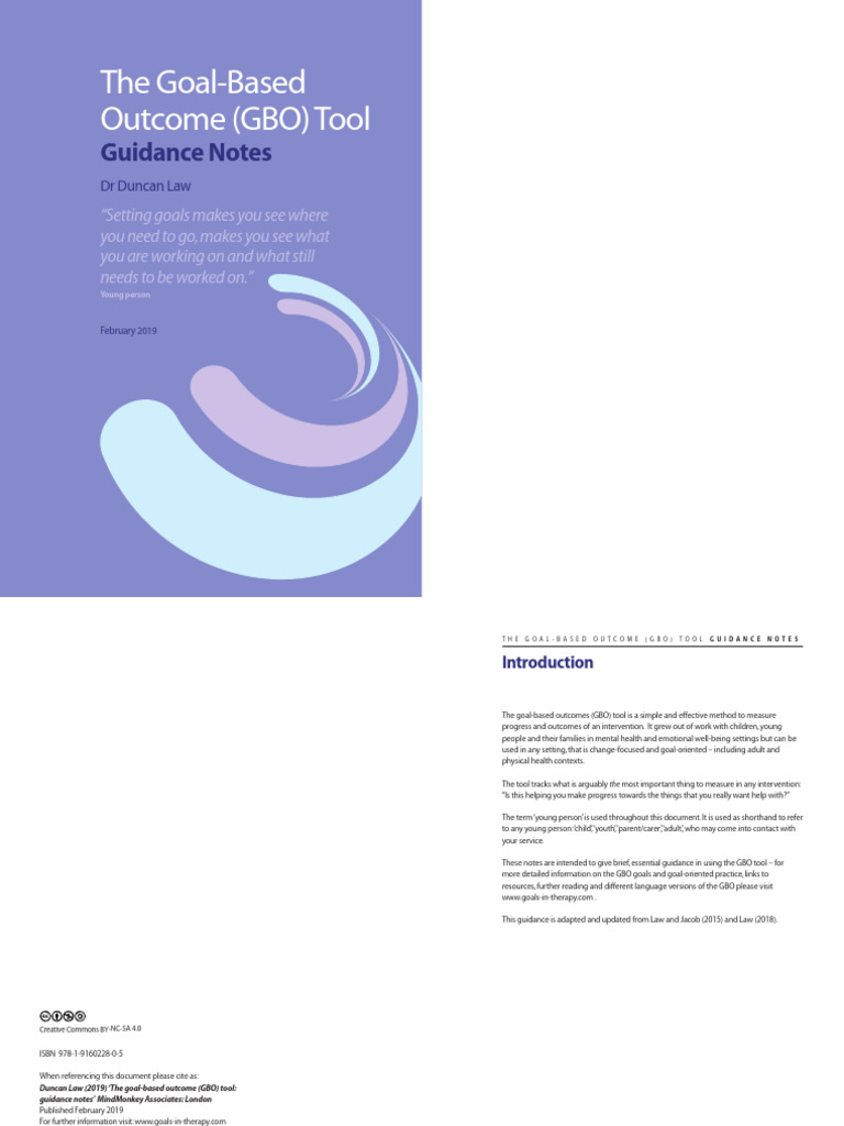 GBO Tool Guidance Notes | PDF | Psychotherapy | Health Care