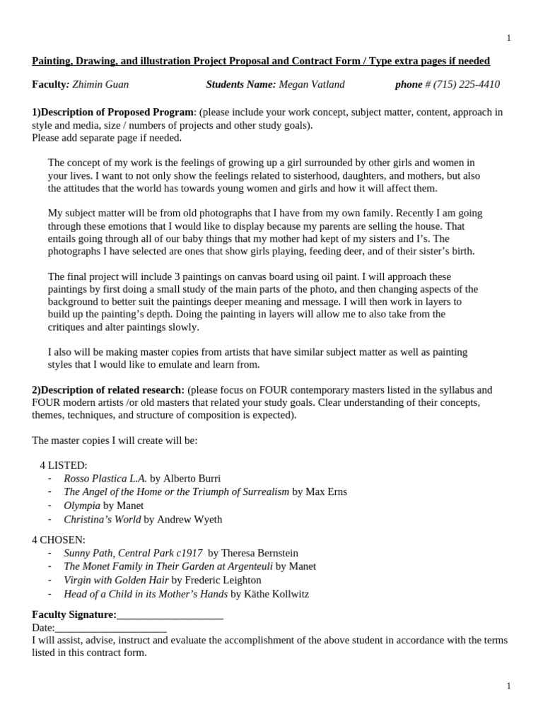 proposal | PDF | Paintings | The Arts