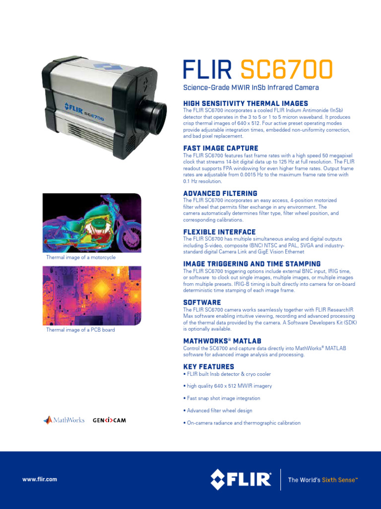 Flir Specsheet | PDF | Thermography | Camera