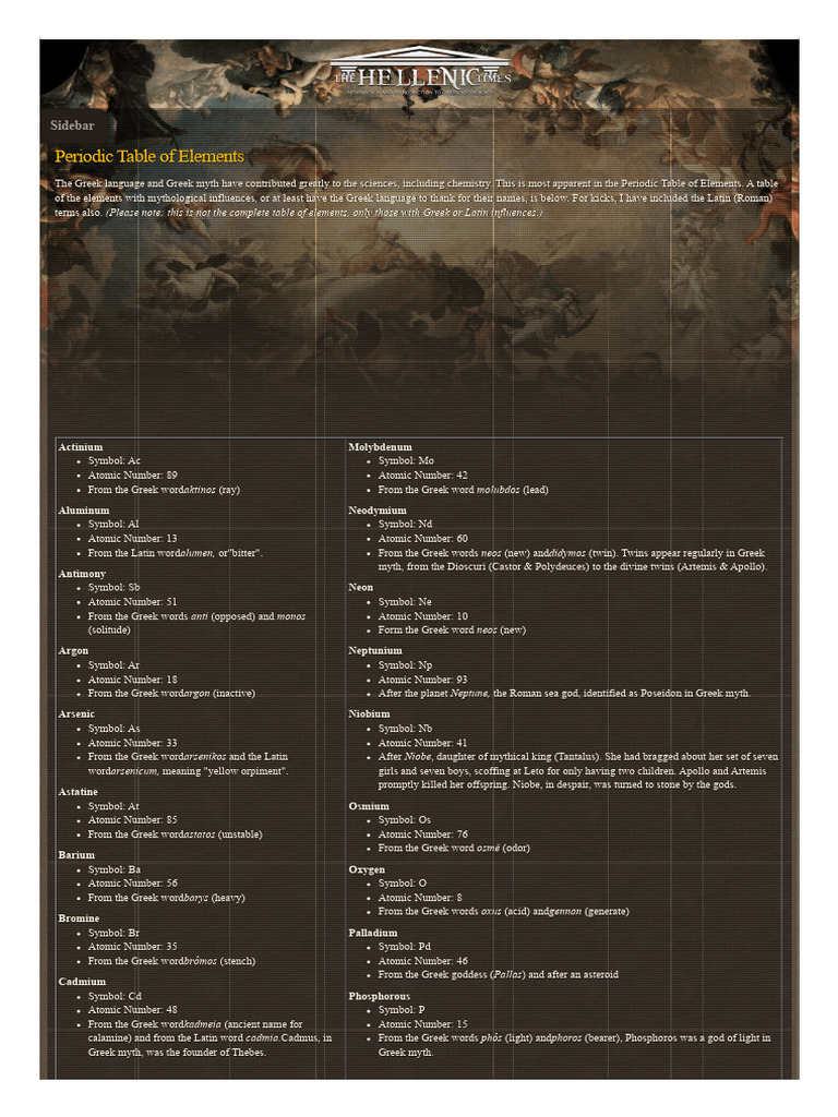 Greek and Latin Elements Explained | PDF | Greek Mythology | Sets Of ...