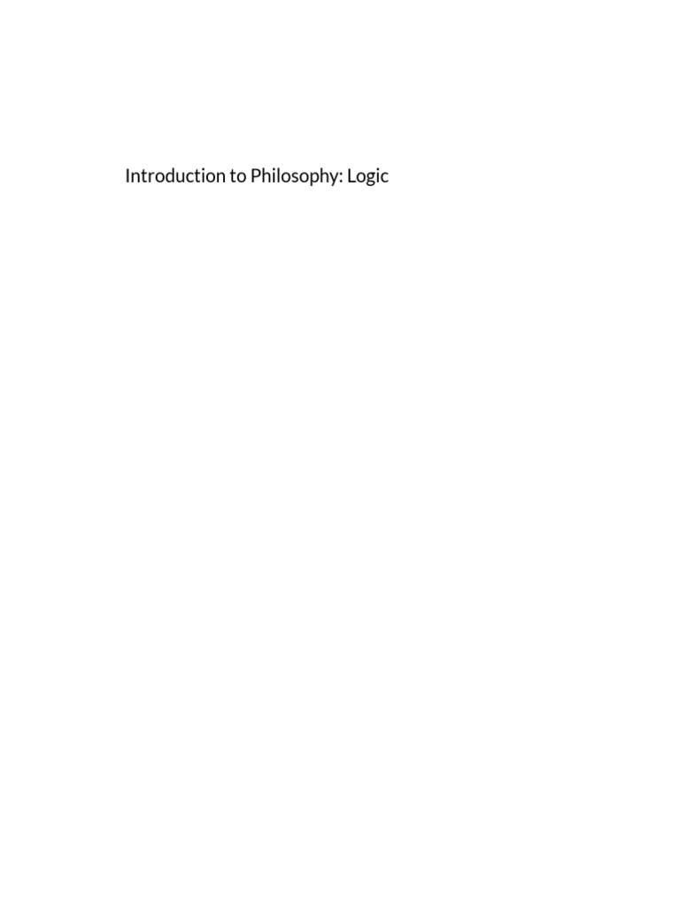 Introduction-to-Philosophy-Logic | PDF | Argument | Logic