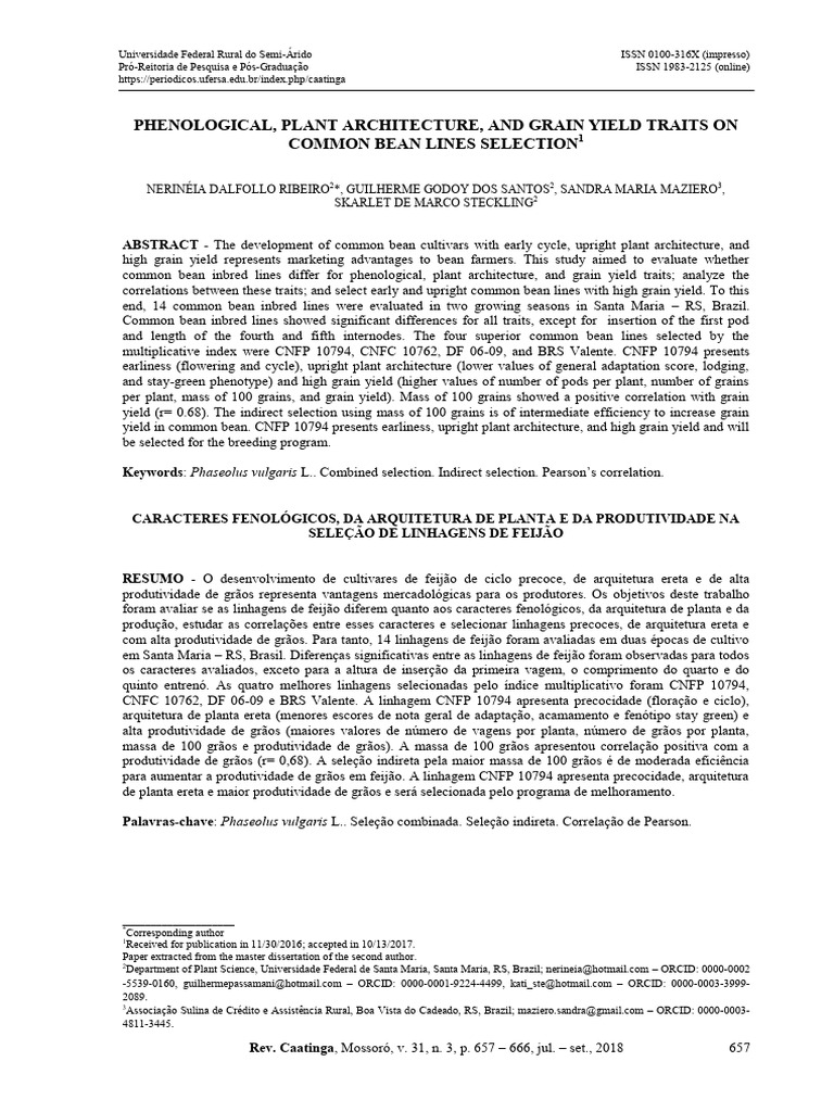 Common Bean Line Selection Traits | PDF | Plant Breeding | Phaseolus ...