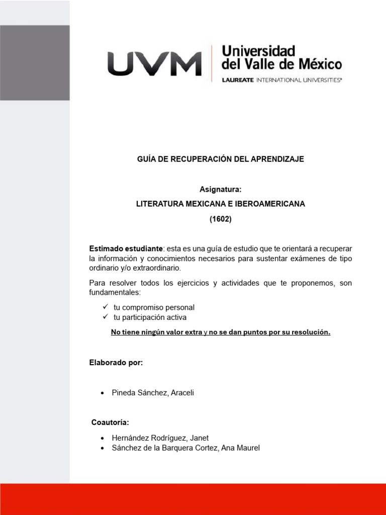 Guía Literatura Mex e Ibero Ok | PDF | Poesía | México