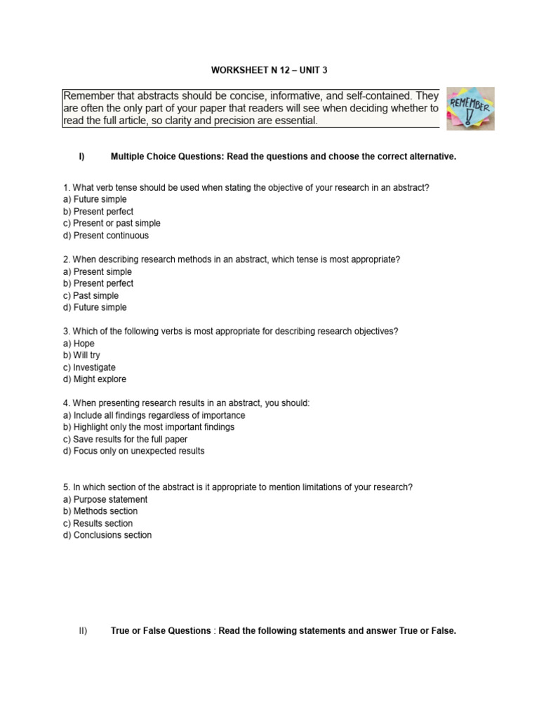 Worksheet Week 12 | PDF