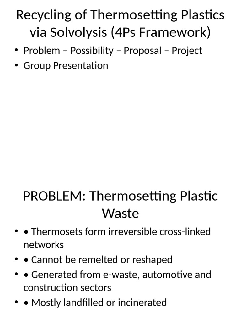 Detailed Solvolysis Recycling 4Ps | PDF | Recycling | Epoxy