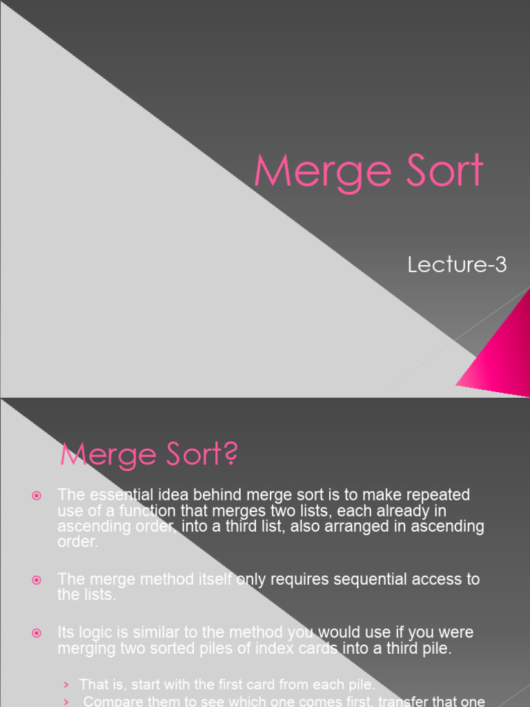 merge sort.pptx | PDF | Computer Science | Computing