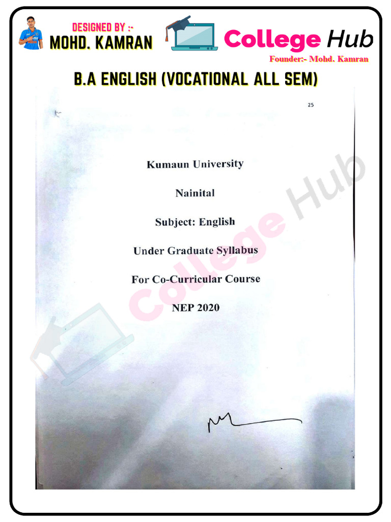 B.A English (Vocational All Sem) | PDF