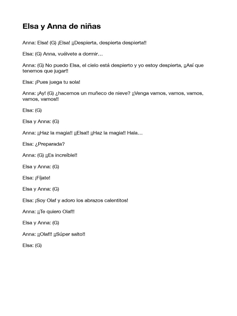 Elsa y Anna de niñas | PDF