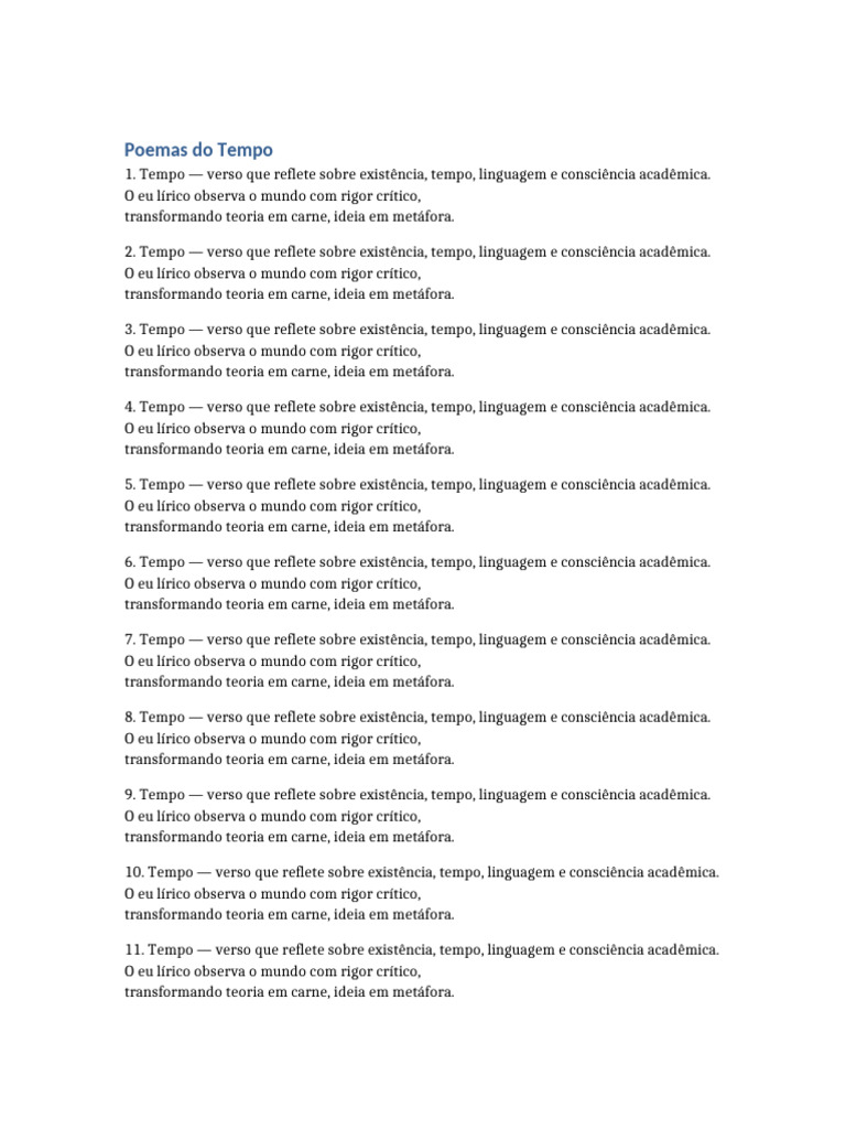 Poemas Do Tempo | PDF | Consciência | Psicologia