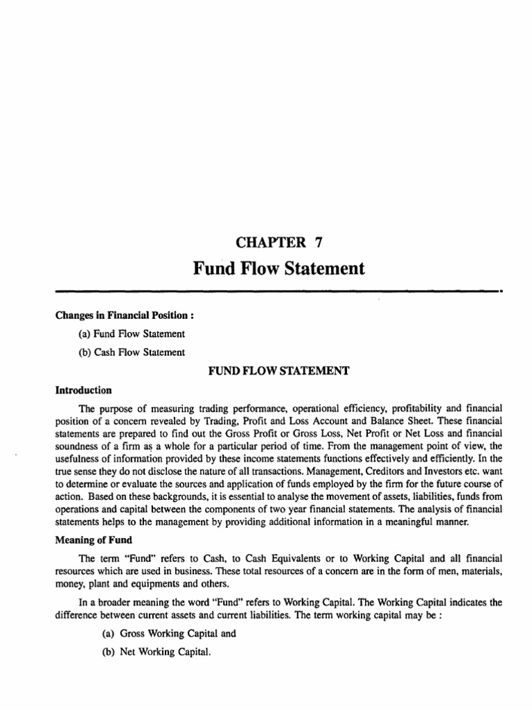Chapter 7 Fund Flow Statement | PDF | Cash Flow Statement | Working Capital