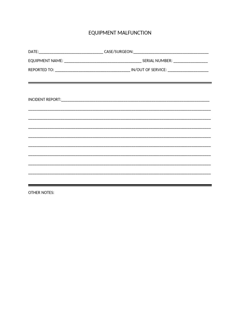 Equipment Malfunction | PDF