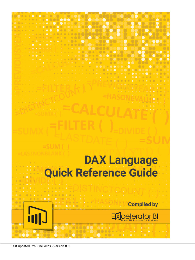 DAX Functions List Quick Reference | PDF | Depreciation | Boolean Data Type