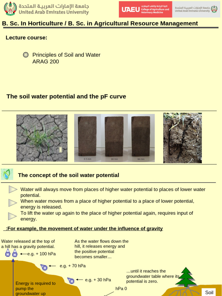Understanding Soil Water Potential Dynamics | PDF | Porosity | Osmosis