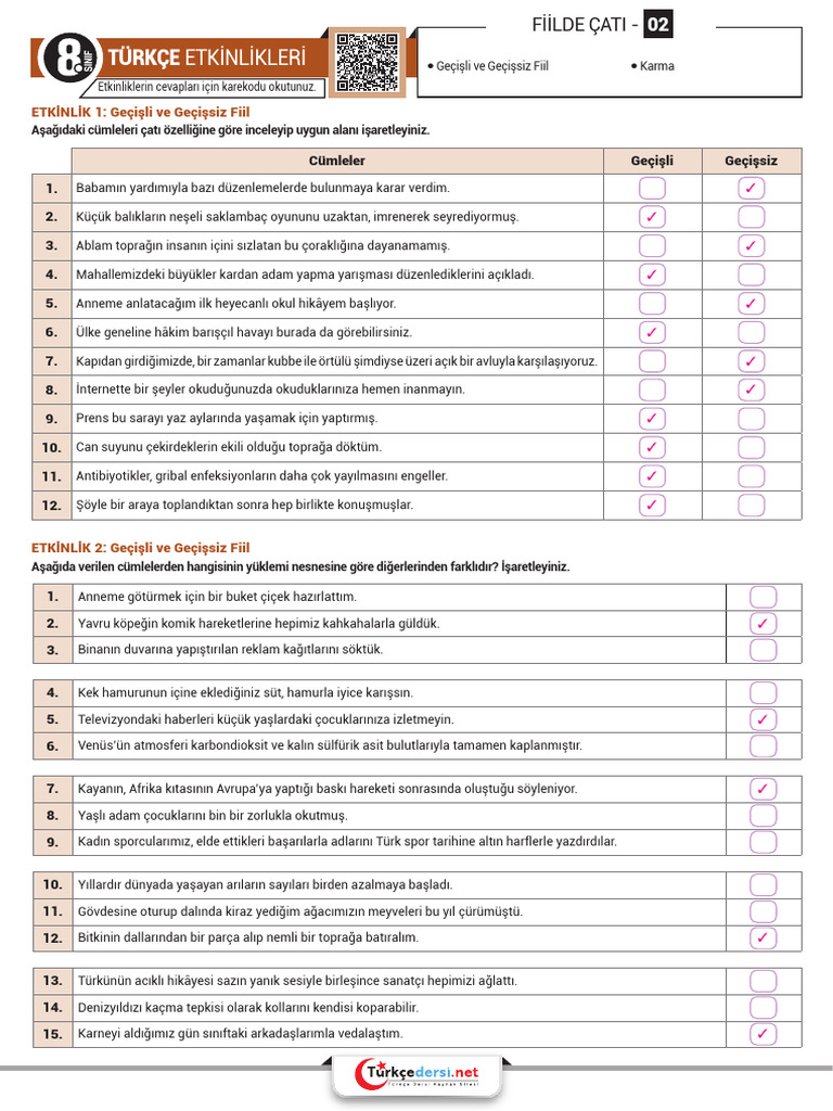 8. Sinif Indirilebilir Etkinlik 09fiilde Cati 02 CEVAPLI | PDF