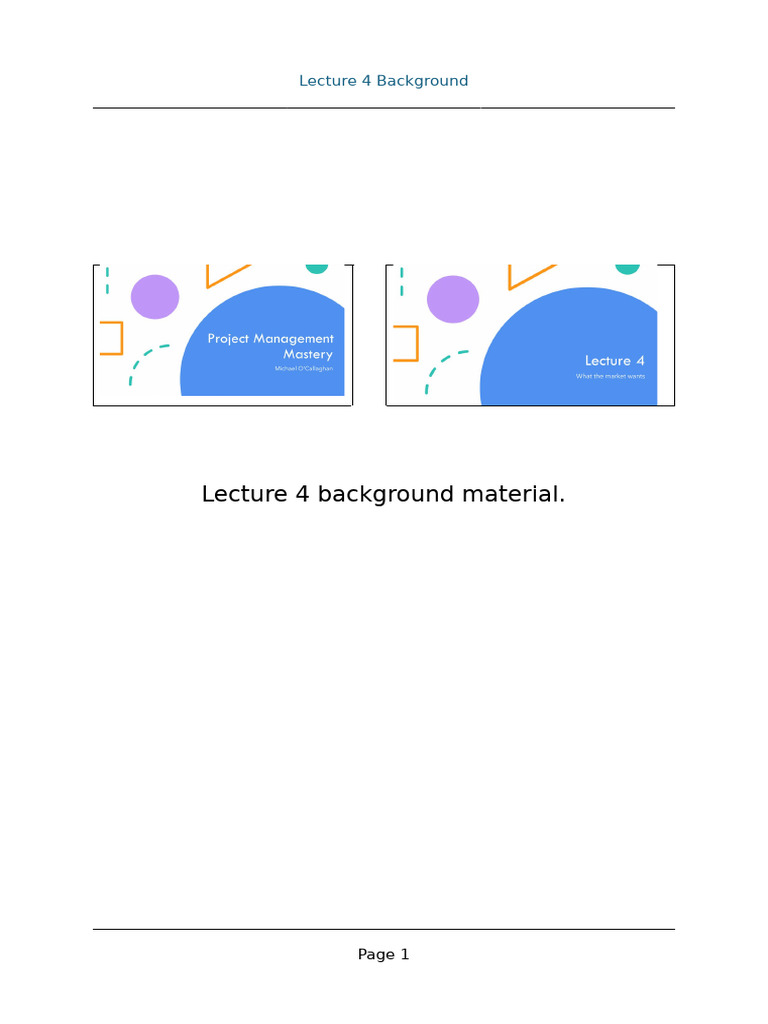 Lecture 4 Background | PDF