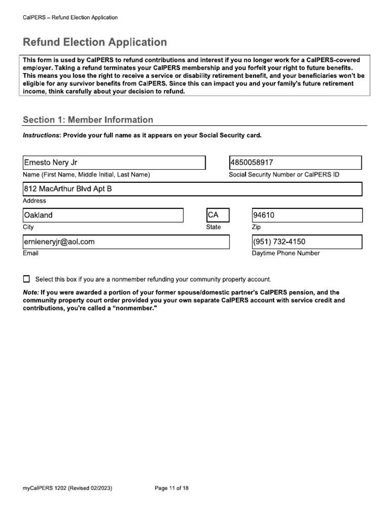 Refund Election Form | PDF